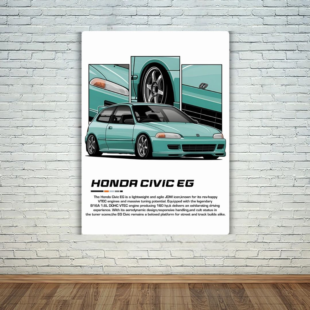 Honda Civic EG Metal Poster - Car Posters | Walltistic