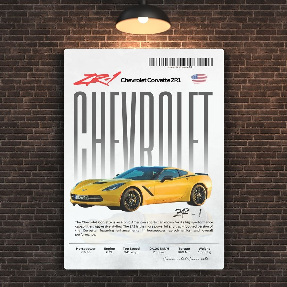 Chevrolet Corvette ZR1 Metal Poster - Car Poster | Walltistic